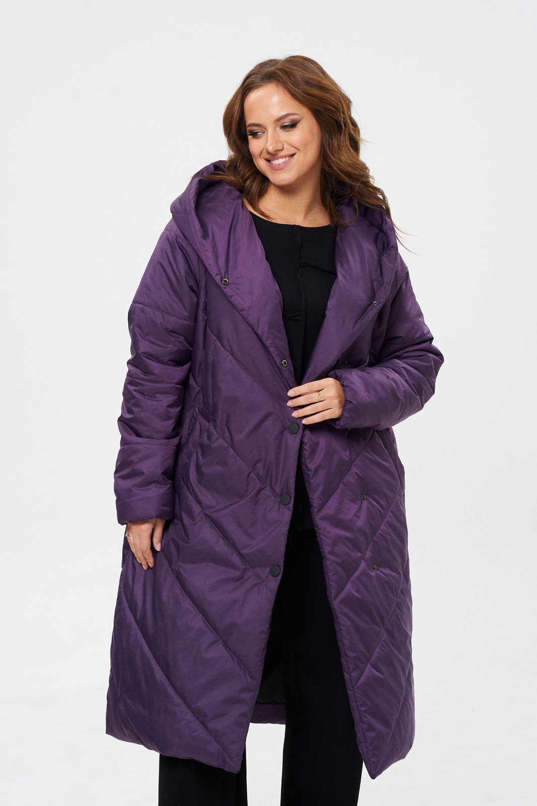 Пальто 3011-3 фиолетовый Modema купить в интернет магазине Велесмода